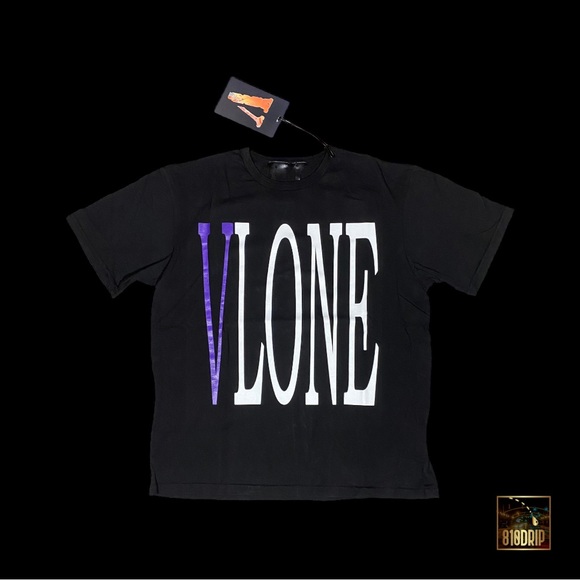 VLONE | Shirts | Vlone Purple Staple Tee Black Authentic With Certilogo ...